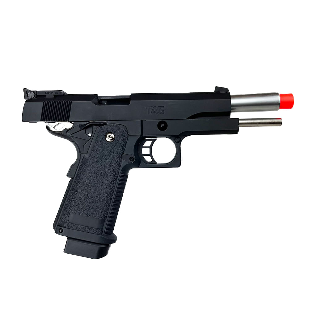 Pistola de Airsoft TAG GBB 1911 Custer com hop up ajustável calibre 6mm ...
