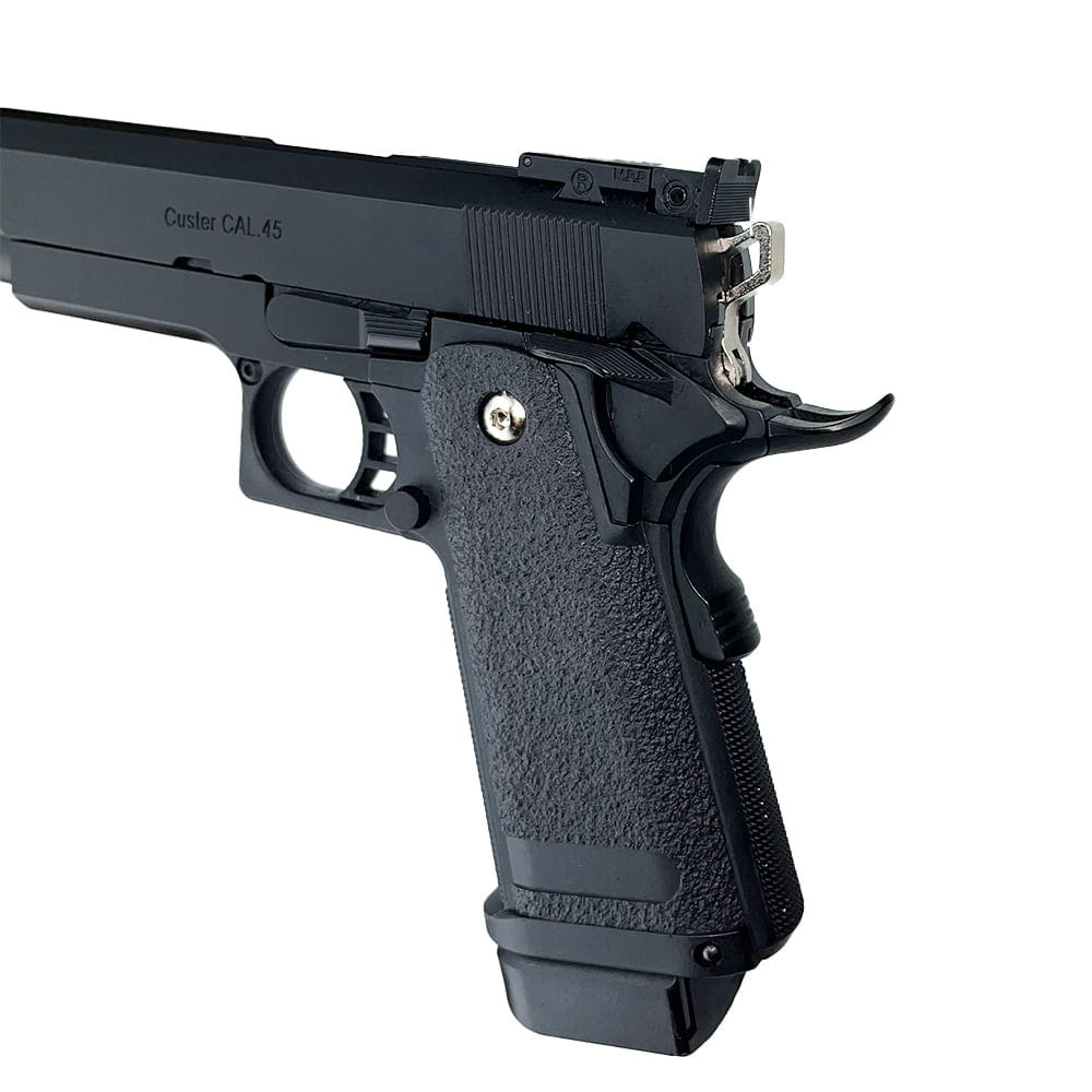 Pistola de Airsoft TAG GBB 1911 Custer com hop up ajustável calibre 6mm ...